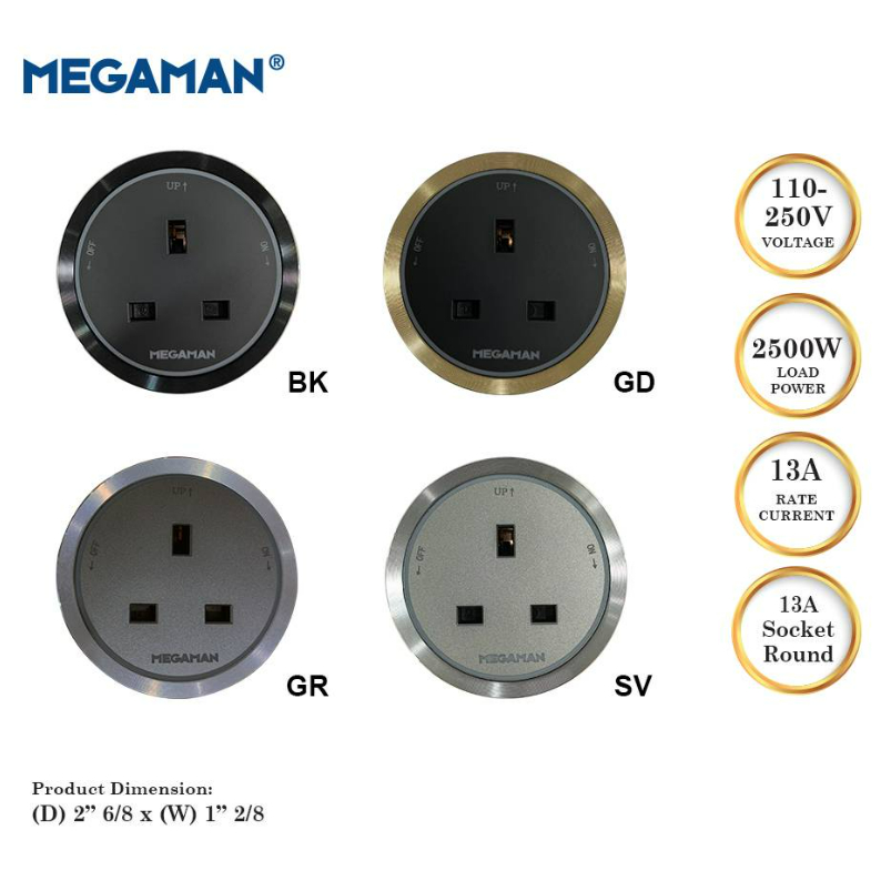 MEGAMAN Power Track Socket Reccesed/Surface 40CM 60CM 80CM with ...