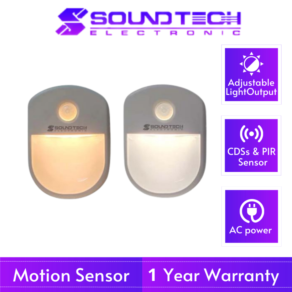 Soundteoh Sensor Light AC Power Operated ( ML-701 Cool White / ML-702 ...
