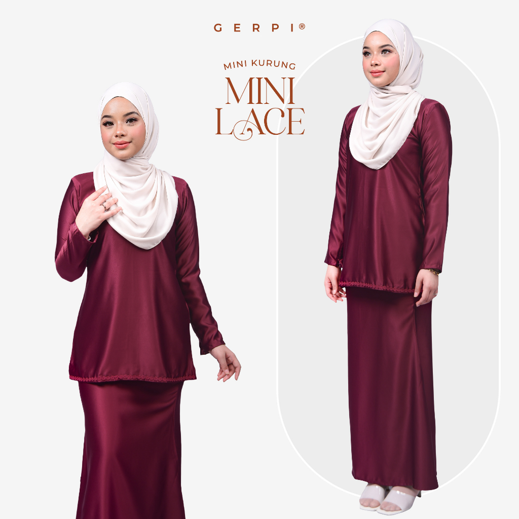 GERPI Baju Kurung Lace Satin Loose Cut | Baju Mini Kurung Moden Baju ...