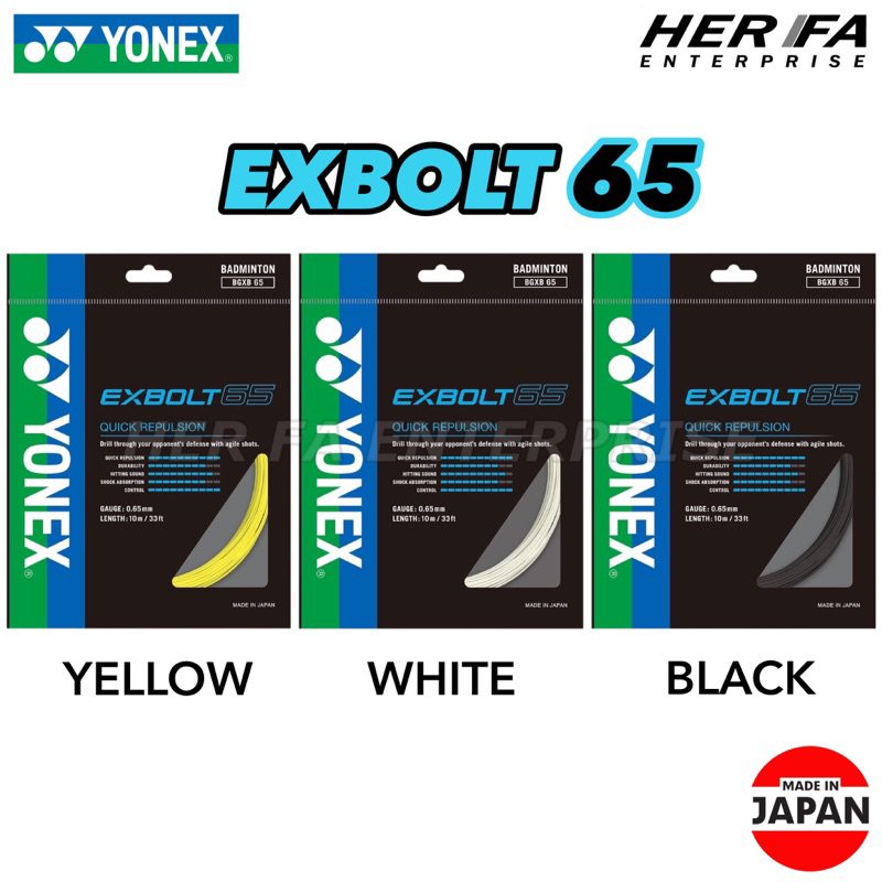 YONEX Exbolt 63 Exbolt 65 Exbolt 68 Badminton String 100%ORIGINAL Made ...