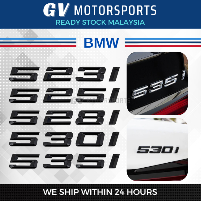 READY STOCK BMW 5 Series Metal Car Rear Sticker Letter 520i 523i 525i ...
