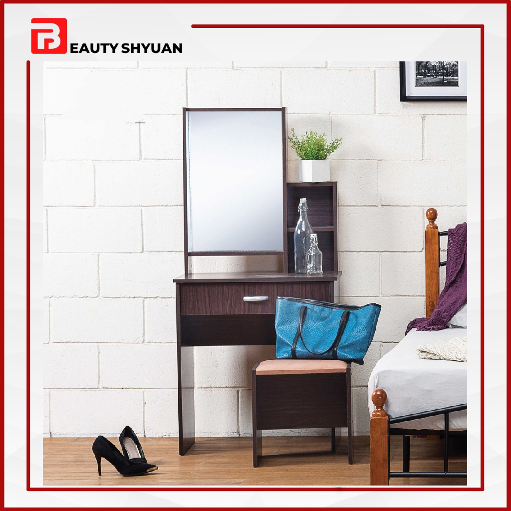 KEYSA Makeup Table With Stool Dressing Table With Mirror Meja Make Up ...