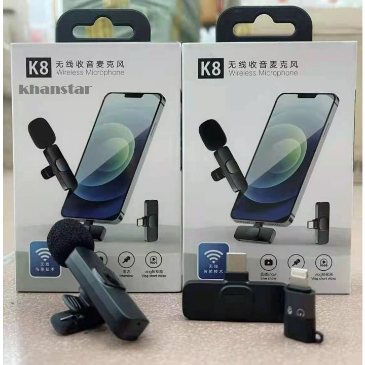 K8 Wireless Microphone Universal Plug Play Mini Collar Clip Microphone ...