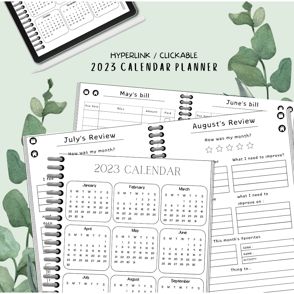 Hyperlink | Clickable 2023 Digital Planner | Monthly Bill Planner ...
