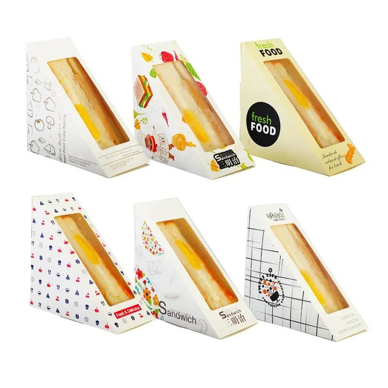 AR - (10 Pcs) Transparent Window Sandwich Box Triangle I Bakery ...