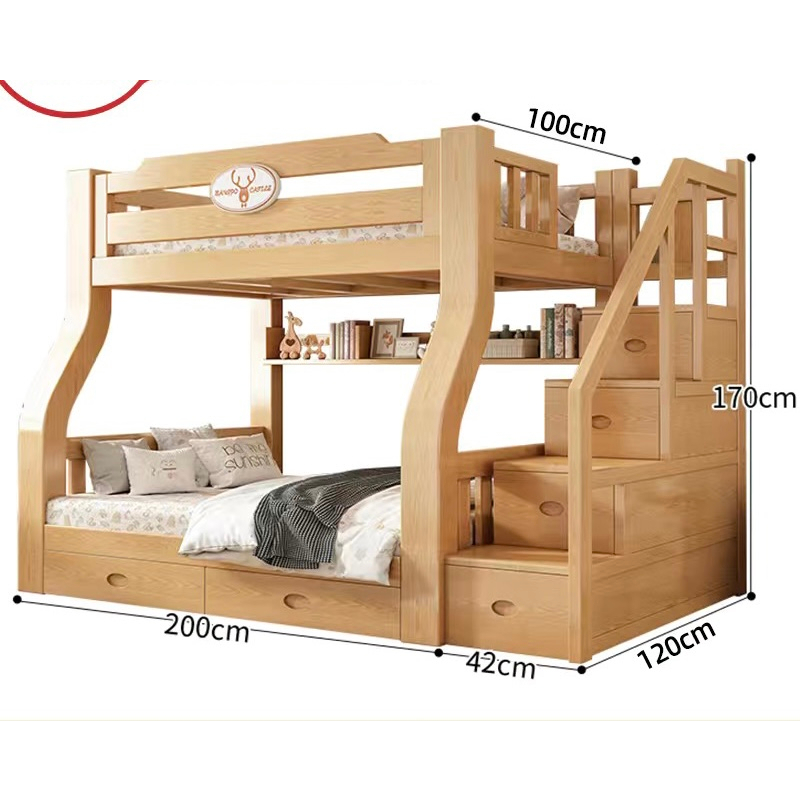 All solid wood mother and child bed children bunk up and down high and ...