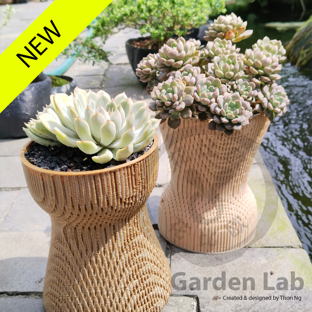 (Big)2Ways-150, 双用盆 v1,(3DPrinted)Garden lab Pot, Cactus pot ...