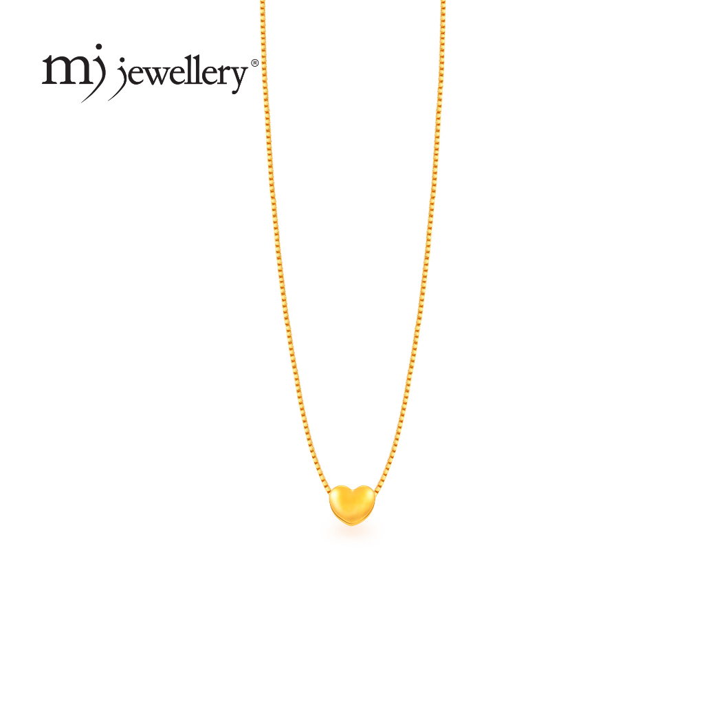 MJ Jewellery 999.9/24K Pure Gold Mini Love with 375/9K Gold Necklace ...
