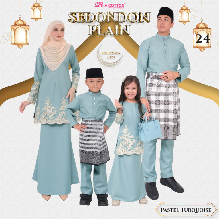 PASTEL TURQUOISE CODE 24 SULAM TAMPAL BAJU RAYA SEDONDON FAMILY BAJU ...