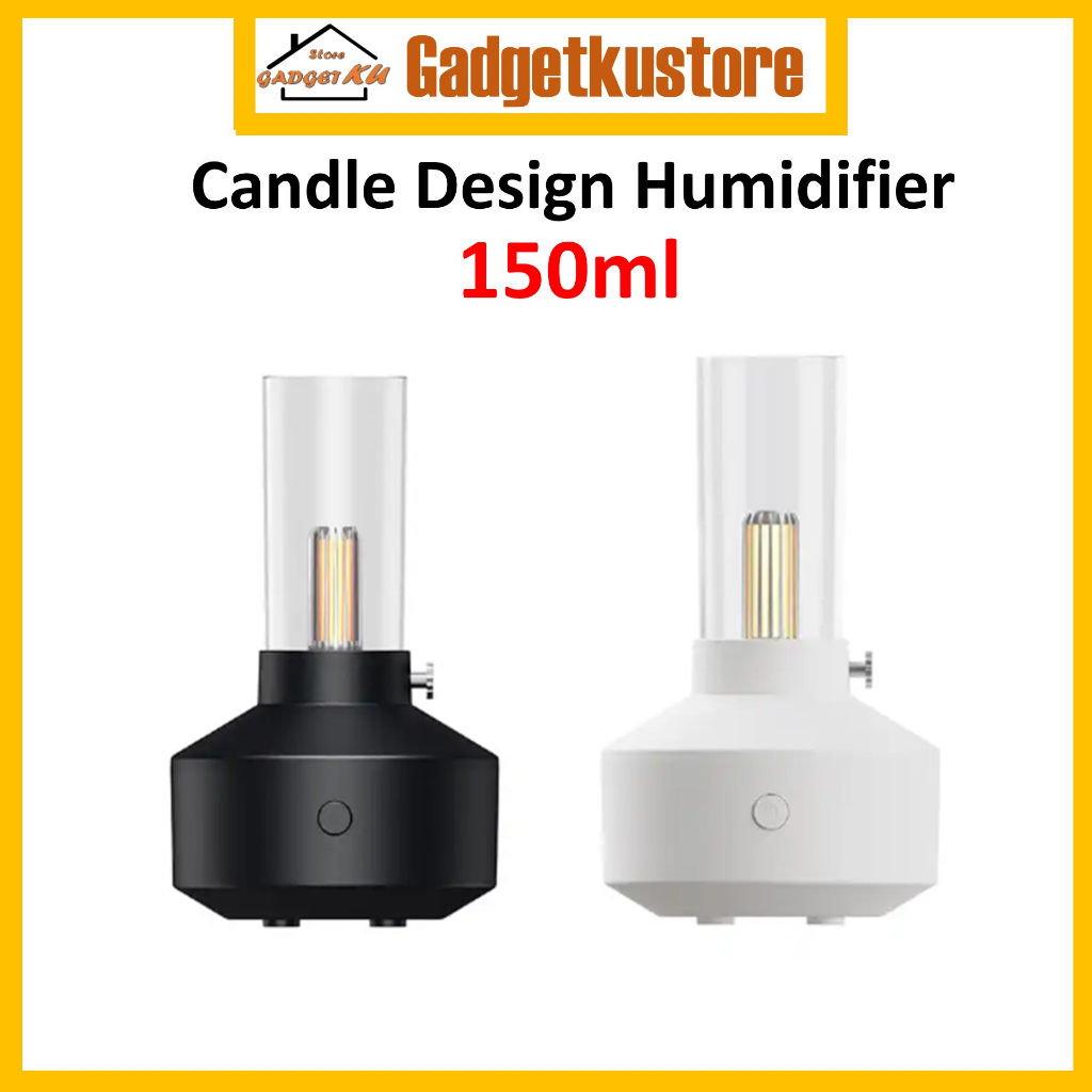 Ultrasonic Candle Design Humidifier 150ml Retro Night Light Lamp ...