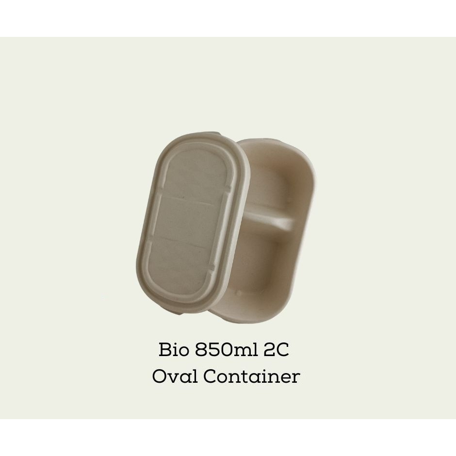 Bio Sugarcane 850ml/1000ml Oval Food Container Biodegradable UNBLEACHED ...