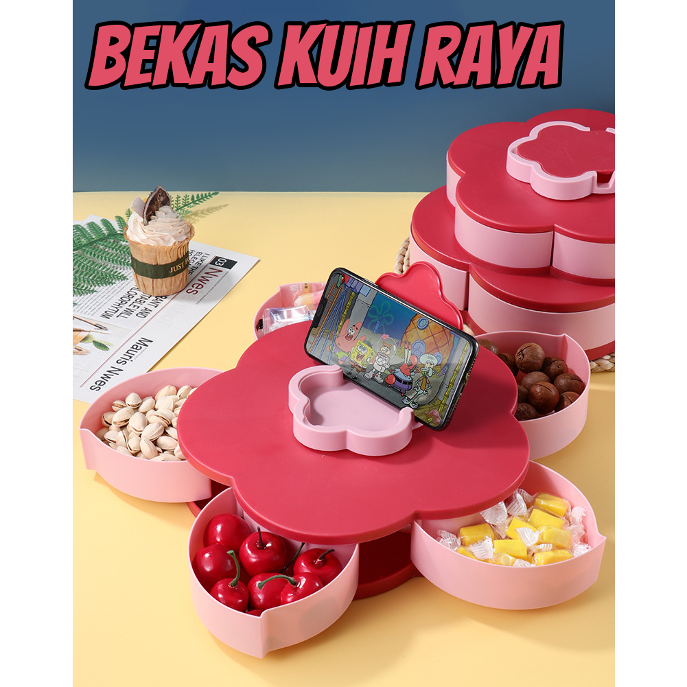 Bekas Kuih Raya Bunga Candy Storage Box Food Container Nut Tray Fruit ...