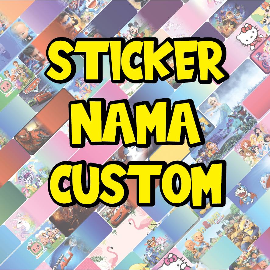 STICKER NAMA KARTUN COMEL | Stiker Cute | Shopee Malaysia