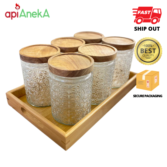 BALANG KUIH RAYA BISKUT RAYA BEKAS KACA SET C/W BAMBOO TRAY | Shopee ...
