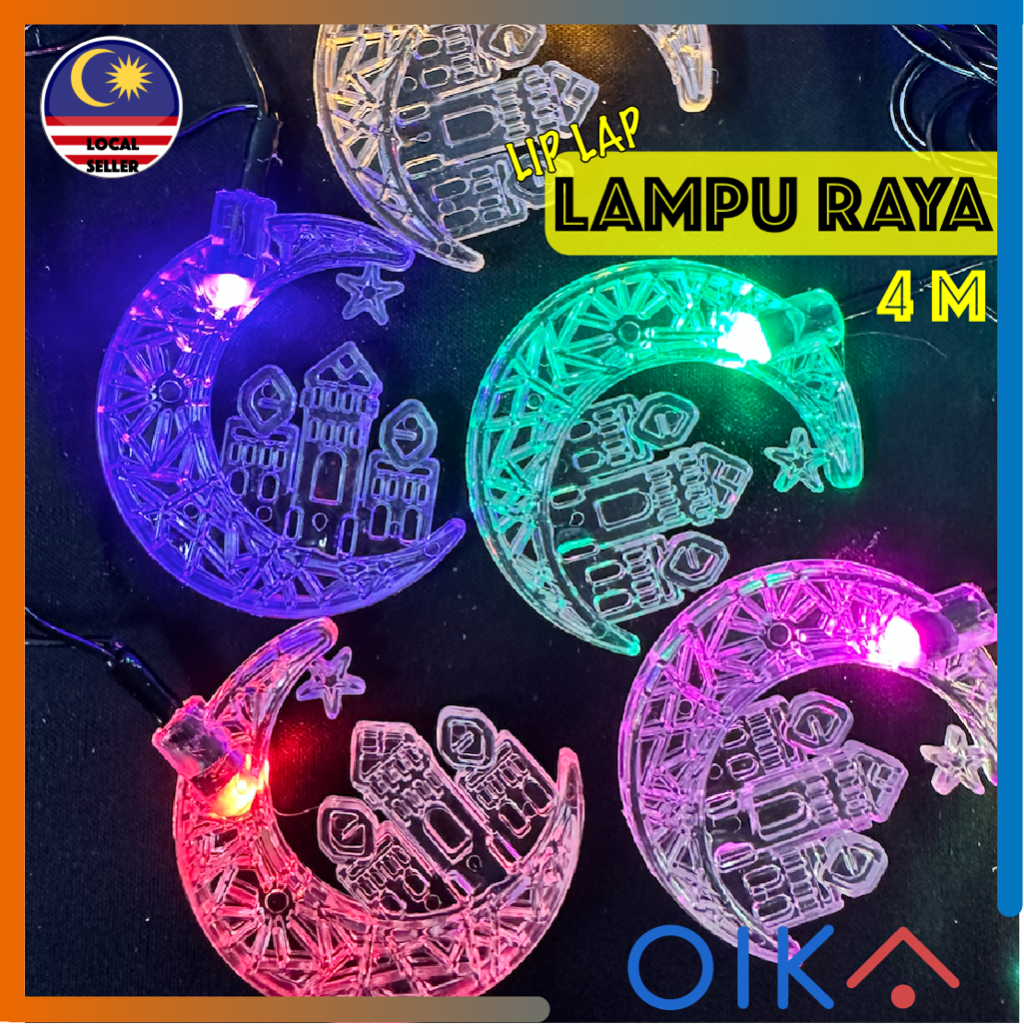 [READY STOCK]Raya LED Fairy Light Bulan Bintang Mix Colour 4 meter ...
