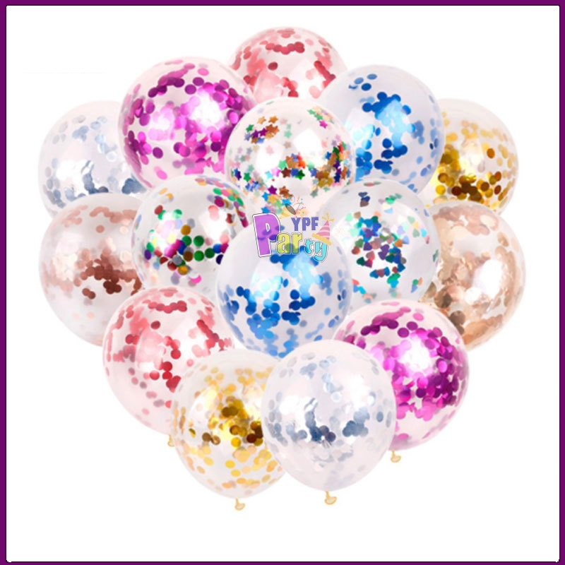 12inch Transparent Confetti Balloon Sequin Rubber Balloon Party ...