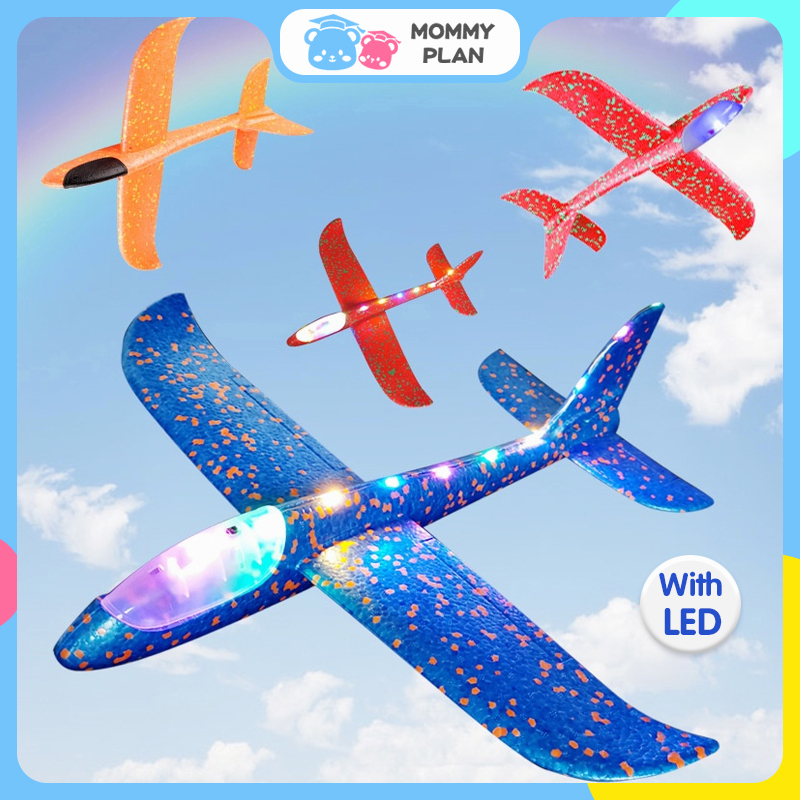 48cm LED Kids Toys Hand Throw Flying Glider Plane Foam Aeroplane Model ...
