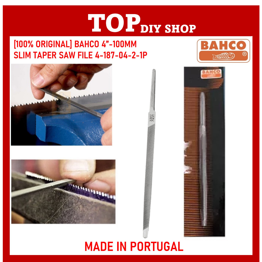 [100% ORIGINAL] BAHCO 4”-100MM SLIM TAPER SAW FILE 4-187-04-2-1P (MADE ...