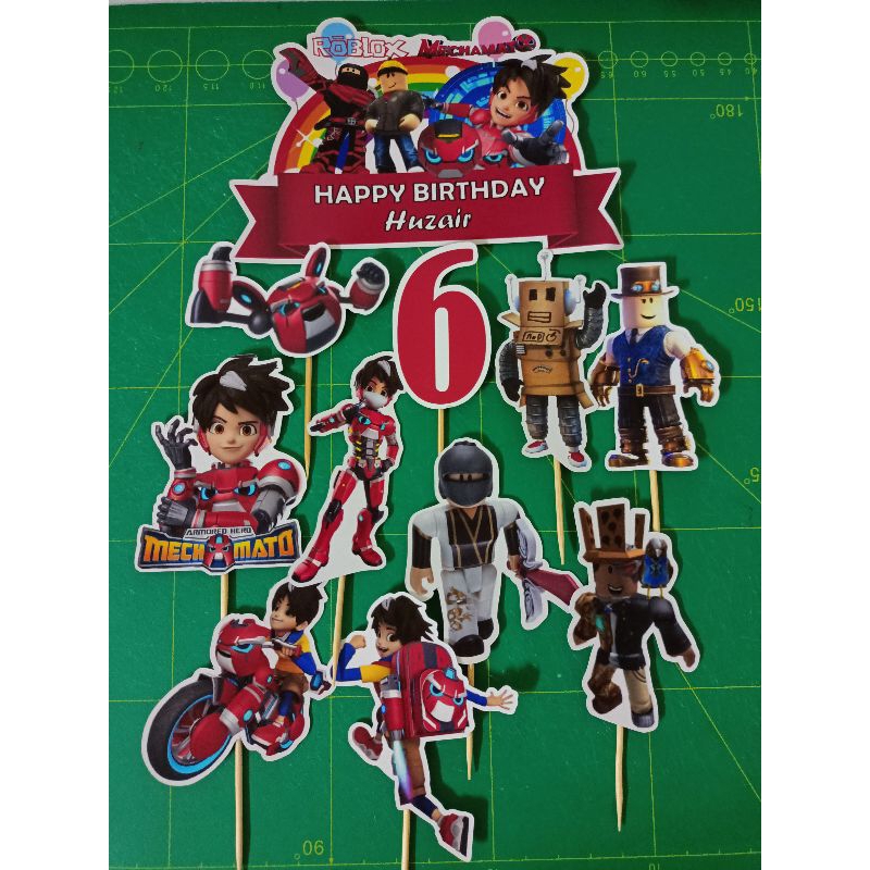 Mechamato vs Roblox Cake Topper (Free added name) | Shopee Malaysia