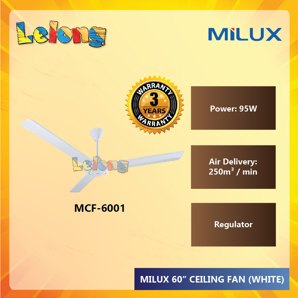 [BUY 1 FREE 1] MILUX 60" 3 BLADES REGULATOR CEILING FAN MCF-6001 ...