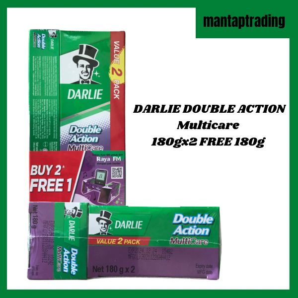 Darlie Double Action Multicare Value Pack 180gx2 FREE 180g | Shopee ...