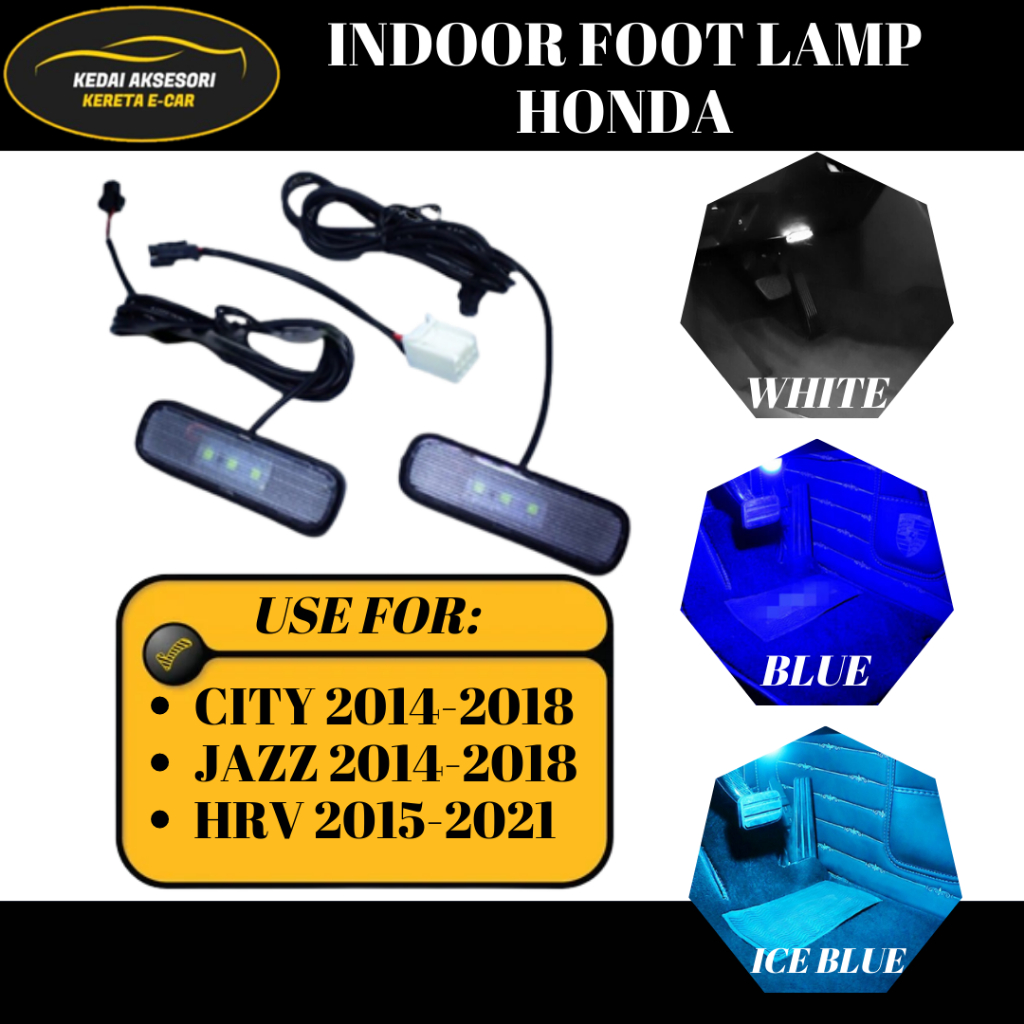 Honda City / Jazz/HRV Interior LED Light Ambient Foot Indoor Lamp Light ...