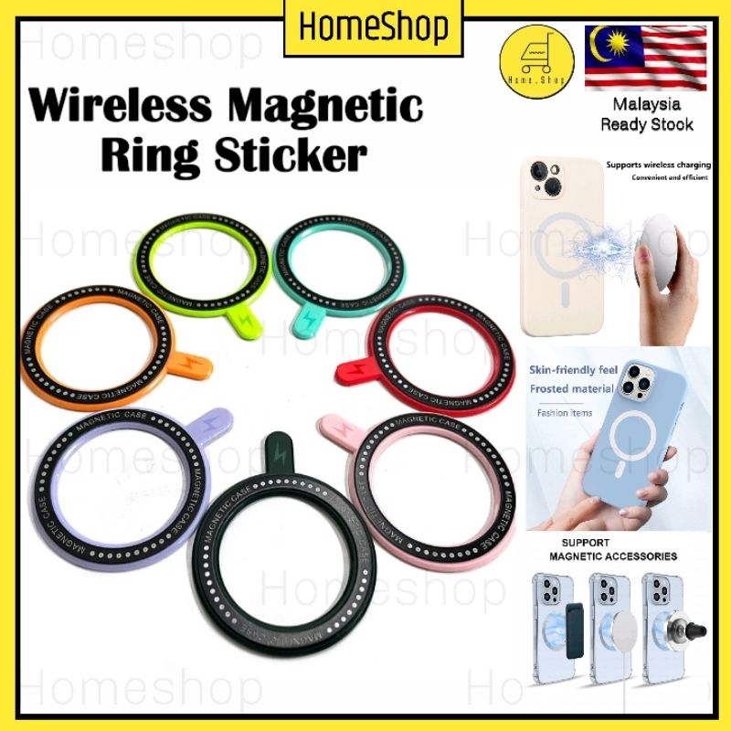 WIRELESS MAGNETIC RING RUBBER TYPE FOR IP AND SAM SUNG HOLDER STICKER ...