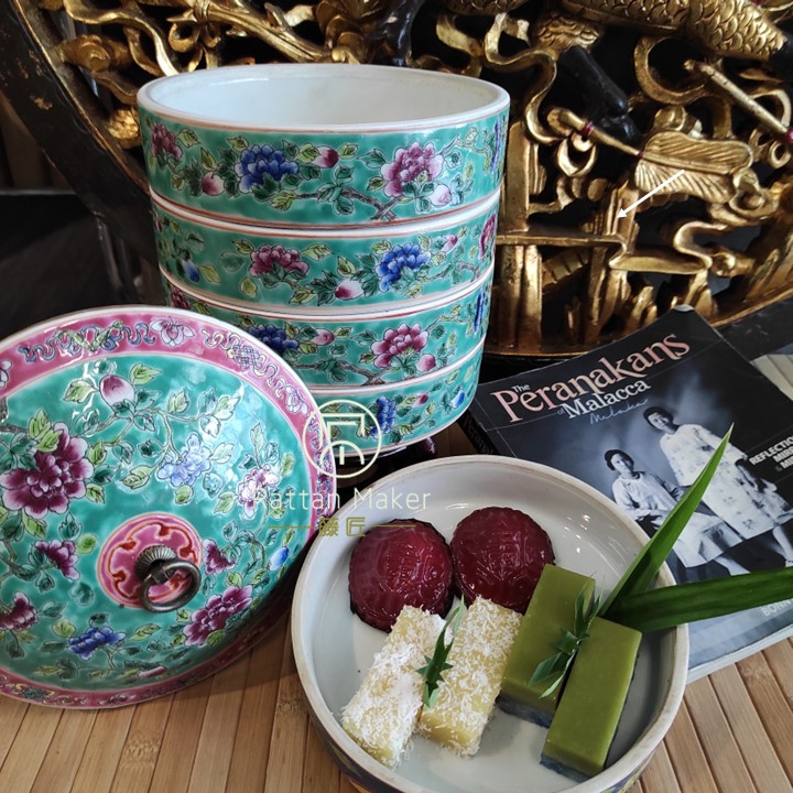 [Turquoise Flower Tingkat Tiffin] Handmade Handcrafted Ceramic ...