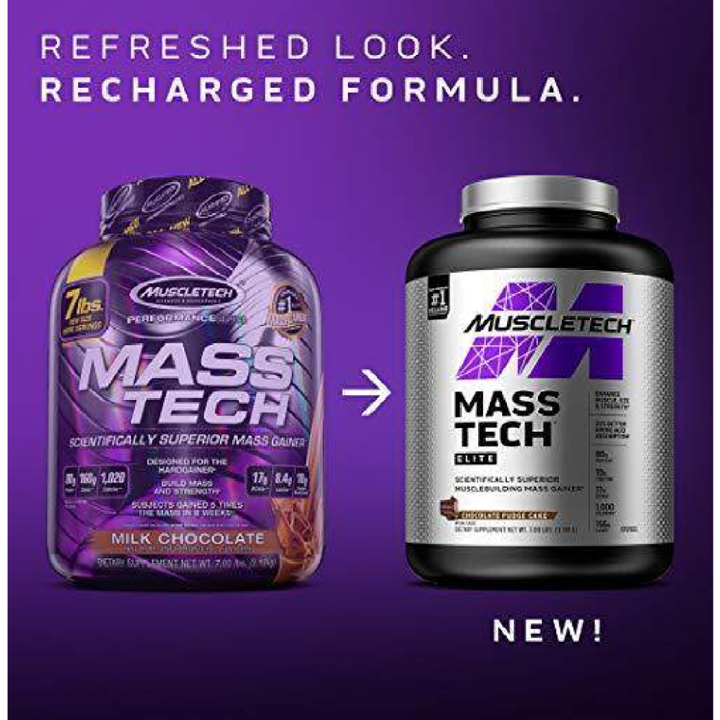 MuscleTech Mass Tech Elite 7lbs - Mass Gainer Bulking & Sizing, Susu ...