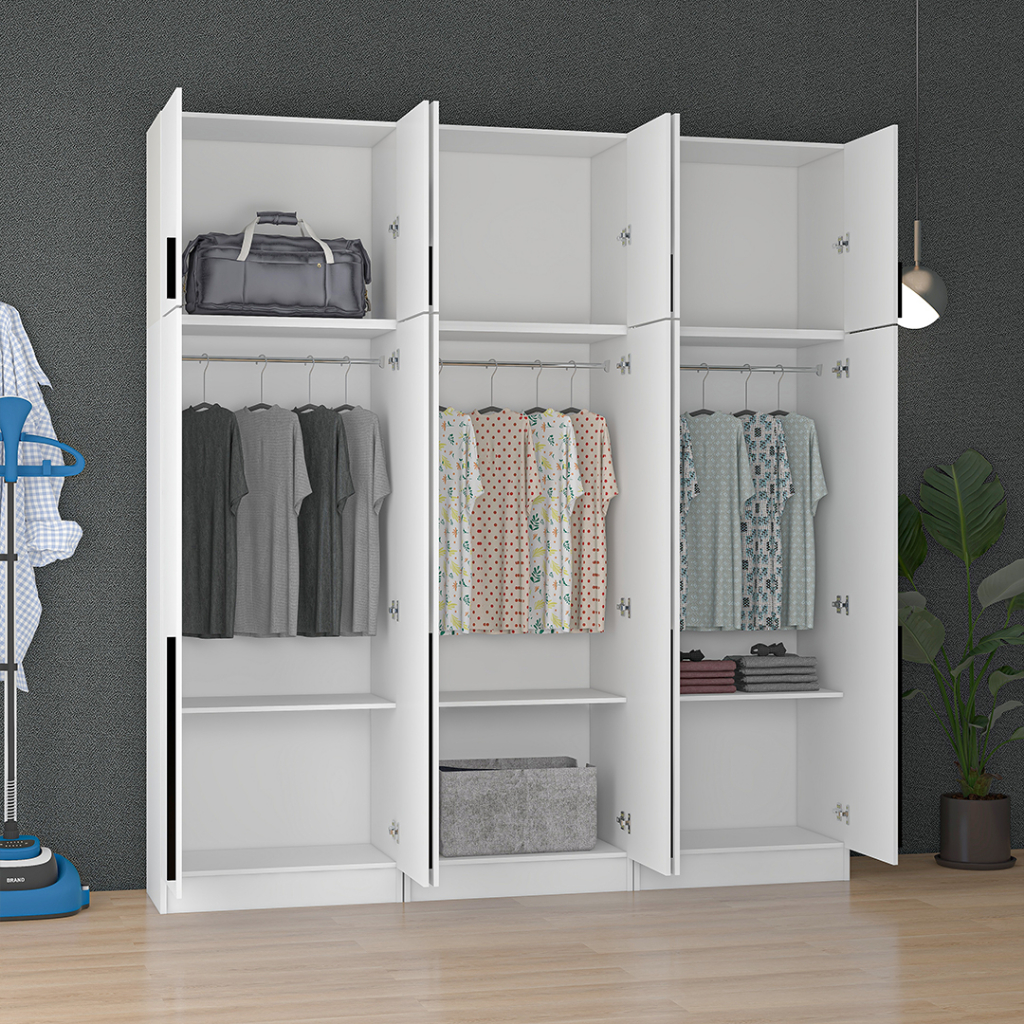 SKL 5X8FT 2/ 4/6/10 DOORS WARDROBE WITH TOP almari baju/kabinet baju ...