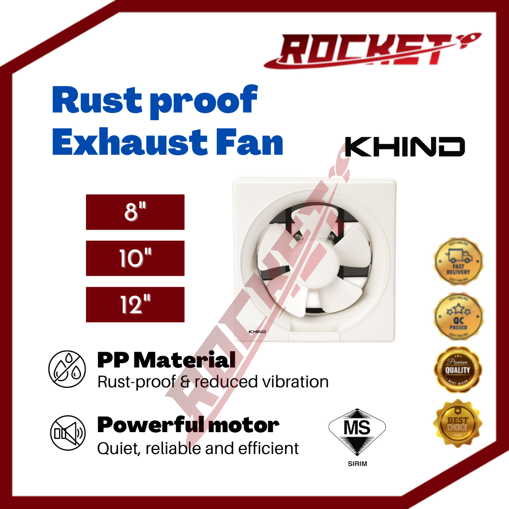 Khind Exhaust Fan Wall Type Household Ventilation fan Kipas ekzos rumah ...