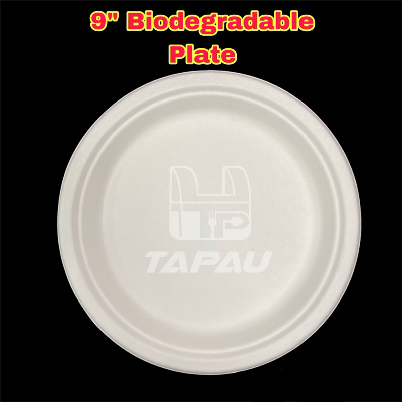 TAPAU - 9" Biodegradable Plate / Bio Plate / Sugarcane Plate / Bagasse ...