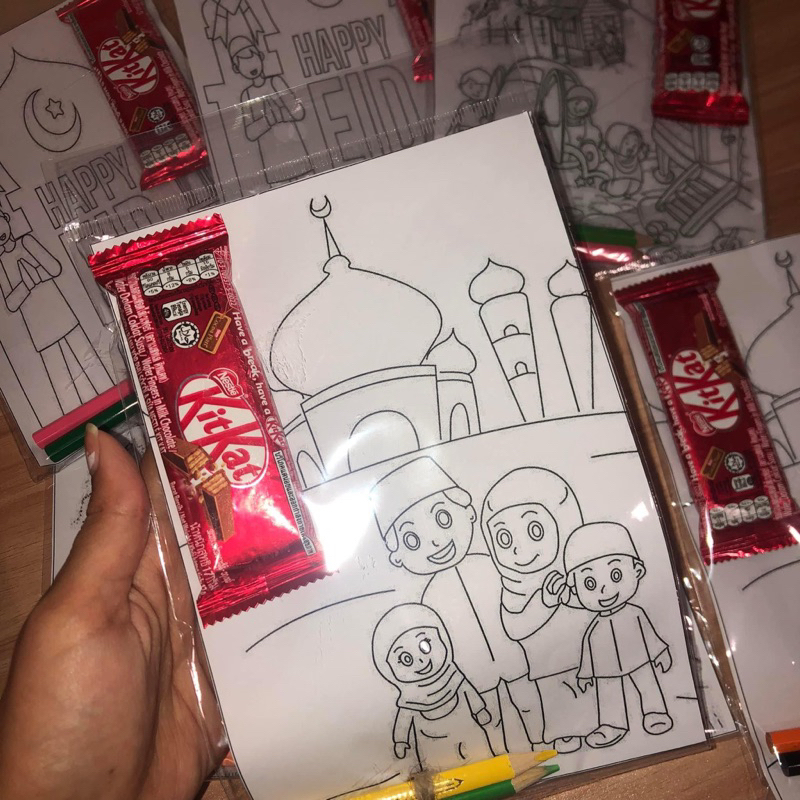 kids raya gift kids hari raya activity kids coloring hari raya | Shopee ...