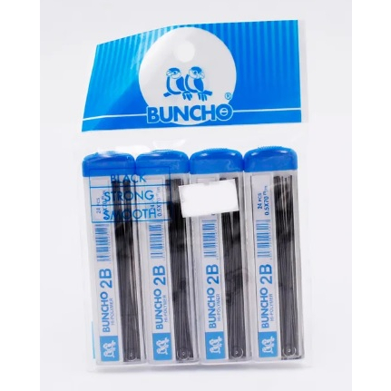 BUNCHO PENCIL LEAD HI-POLYMER (2B) (0.5MM) (4 TUBES IN 1 PACKS ...