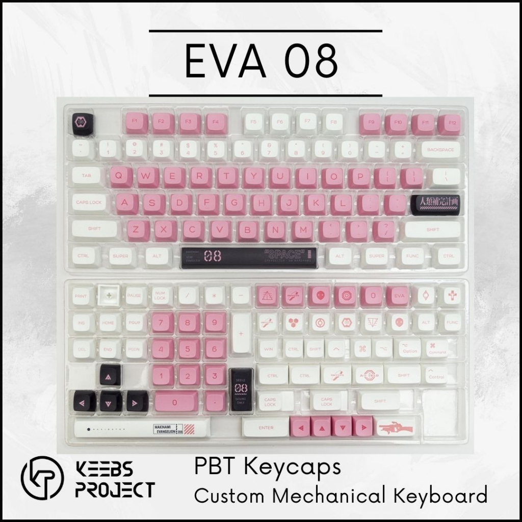 EVANGELION-08 Keycaps XDA PBT Dye Sub EVA 08 Mechanical Keyboard Keebs Project | Shopee Malaysia