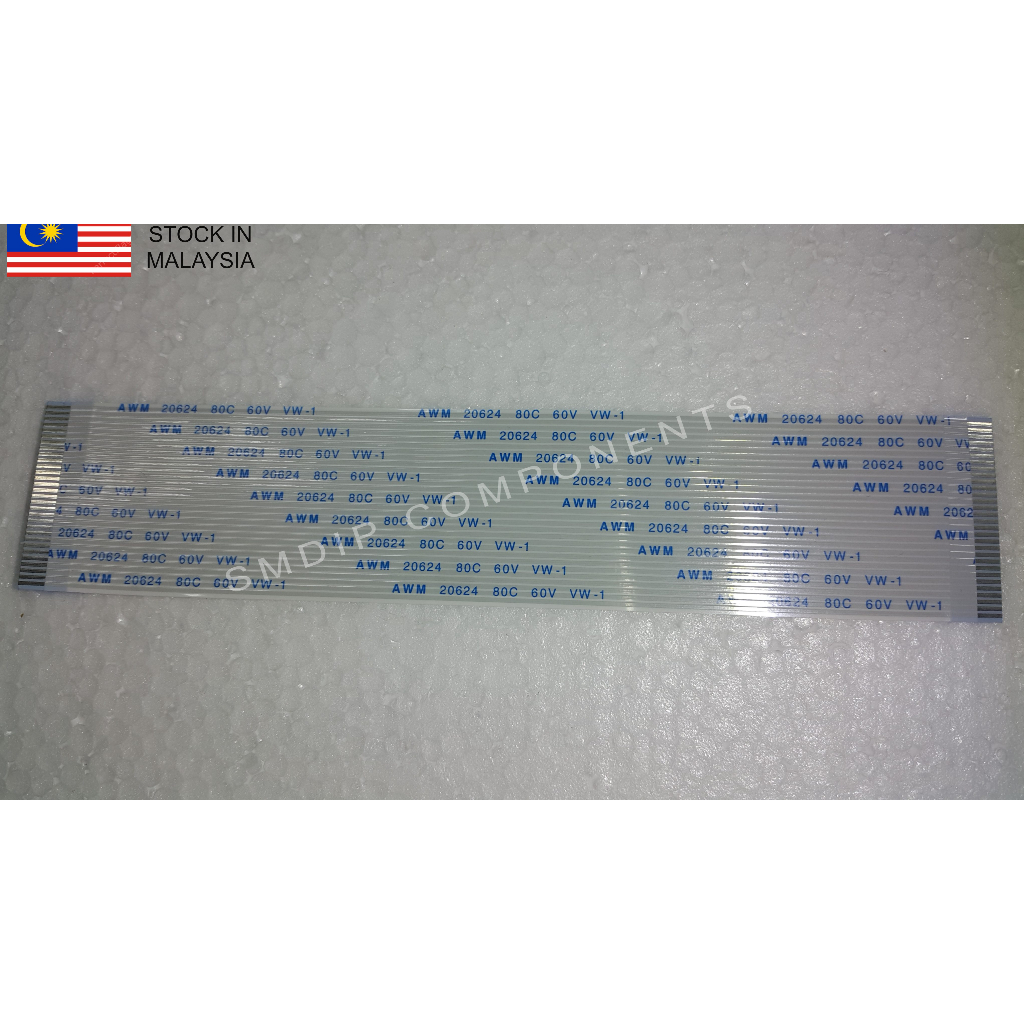 Midas FFC / FPC Cable, 30-pin, 1.0mm Pitch, Same Sided Contacts, 15cm ...