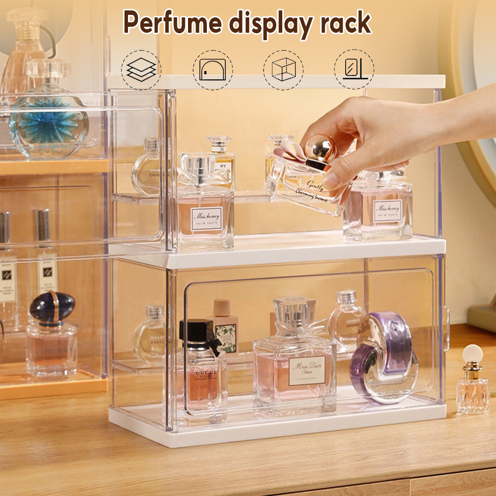 Perfume Box Organizer Transparent Dust Proof Acrylic Perfume Display ...