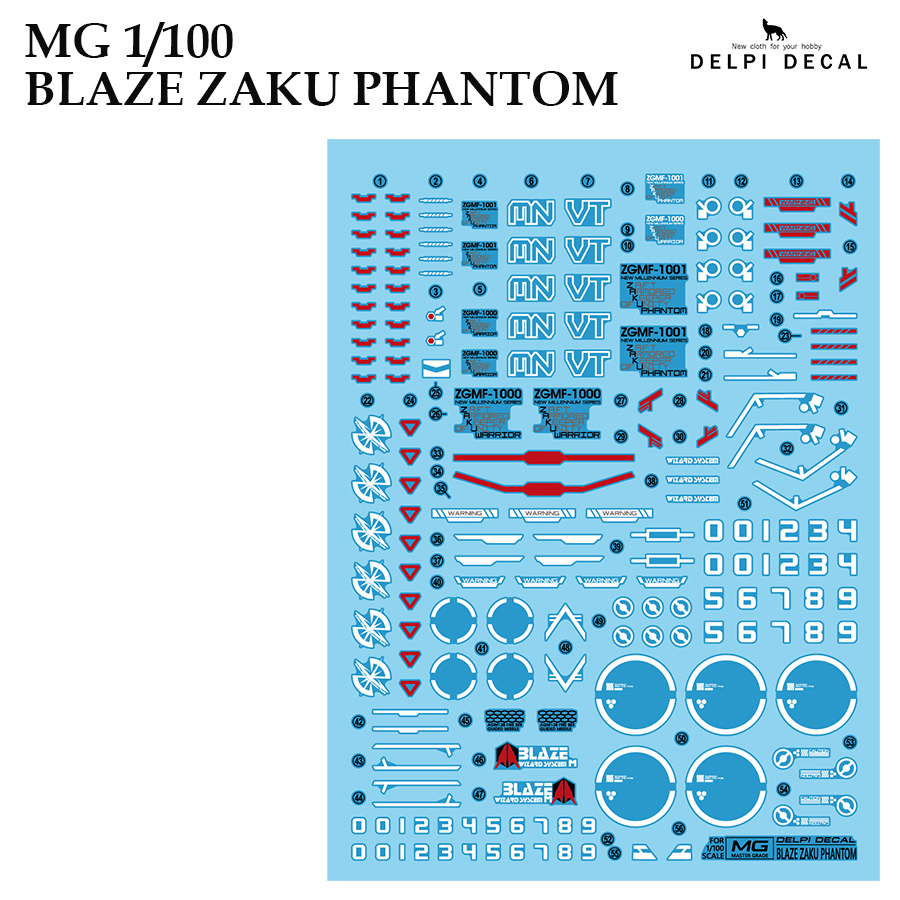 [DELPI DECAL] 351 MG 1/100 BLAZE ZAKU PHANTOM [rey za burrel custom ...