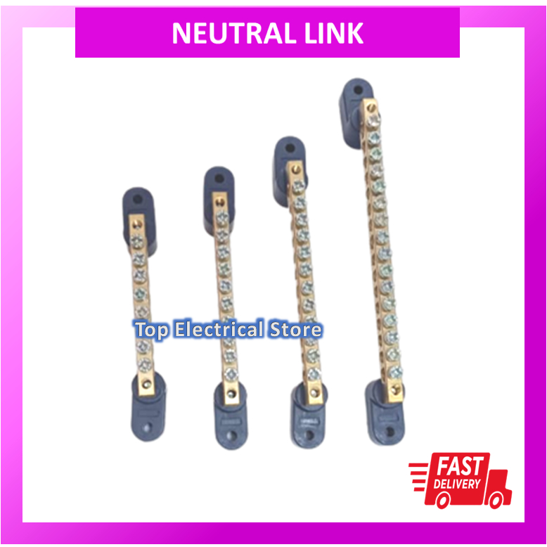 PLASMA BRASS NEUTRAL LINK 30A SCREW BRASS BAR WITH BASE FOR ...