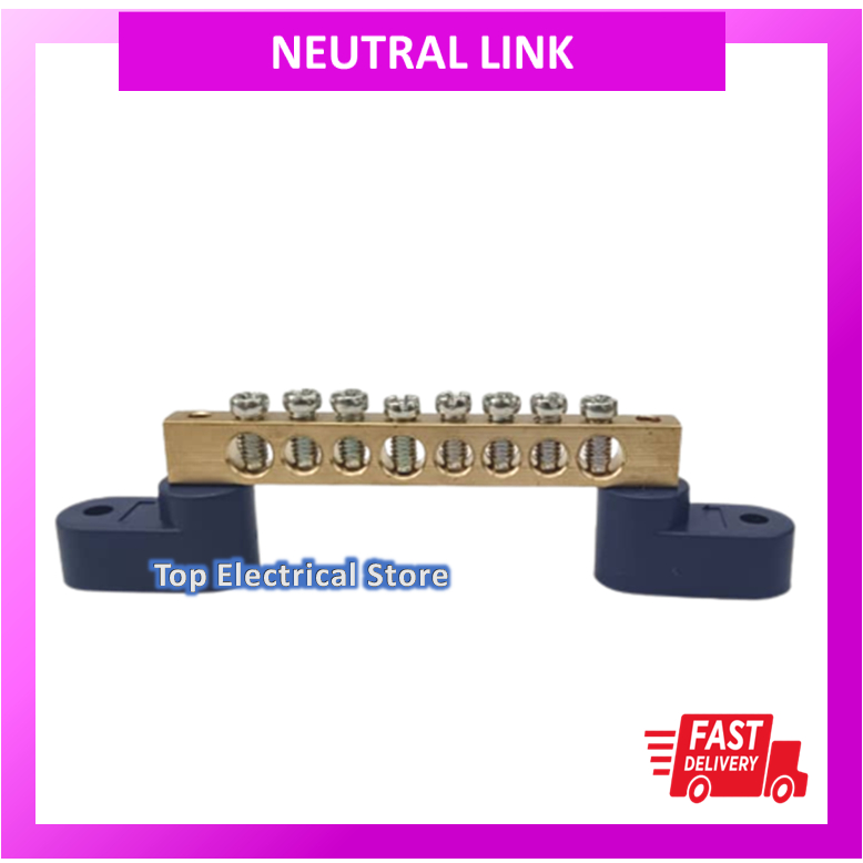 PLASMA BRASS NEUTRAL LINK 30A SCREW BRASS BAR WITH BASE FOR ...