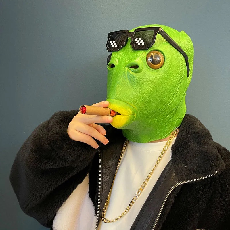 TikTok Monsters Head Mask Cartoon Halloween Horror funny fish head ...