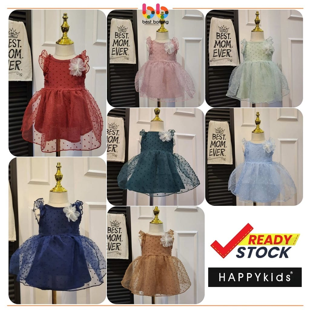 [0-24months] Dress Baby Girl Baju Raya Bayi Kanak2 Perempuan HappyKids ...