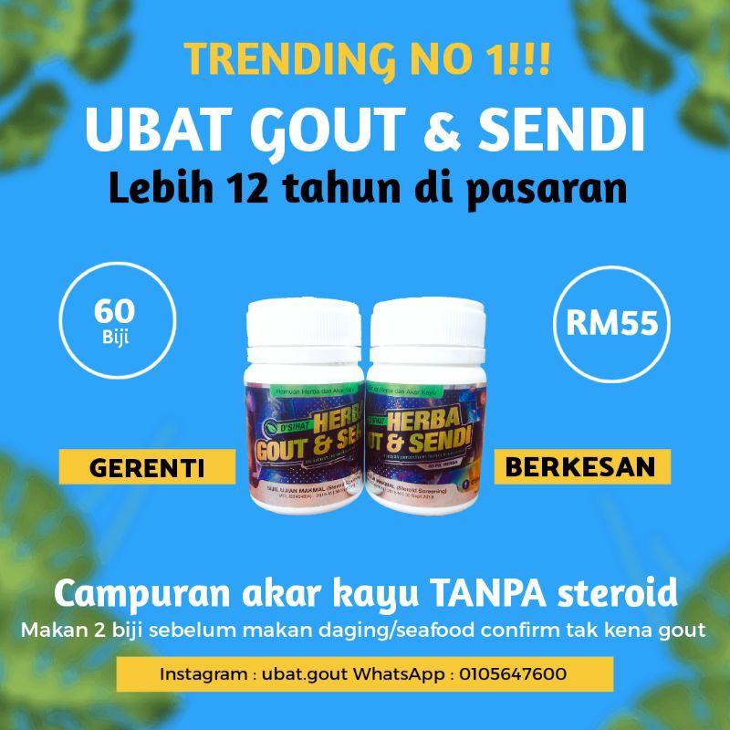 [UBAT GOUT NO 1] Dsihat Herba Gout dan Sendi original sakit gout sakit ...