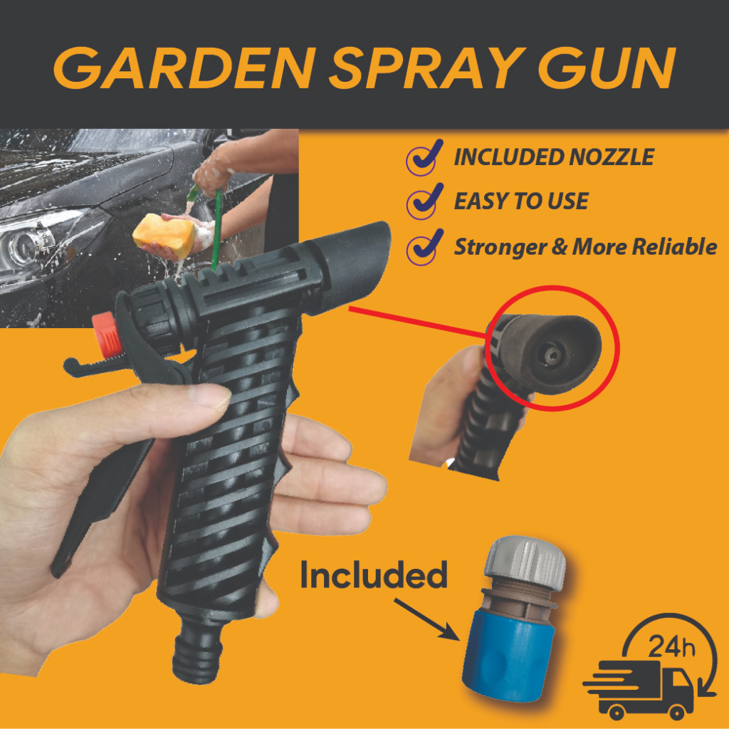 Car Water Spray Gun Adjustable Car Wash Hose Garden Spray Portable Gun ...
