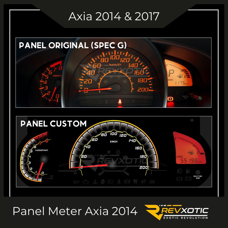 Papan Panel Meter Custom Perodua Axia 2014 E, G, Advance | Shopee Malaysia