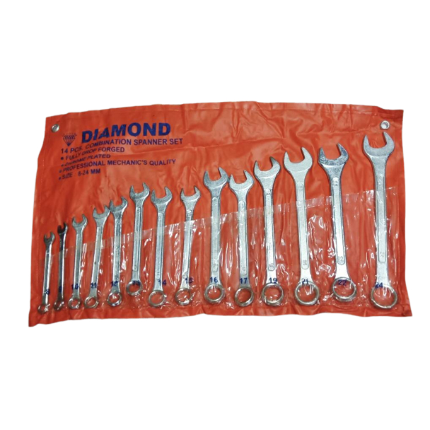 14PCS Combination Spanner Wrench Tools Socket Set 8mm-24mm Gabungan ...