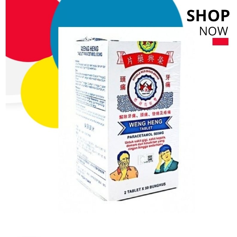 WENG HENG Tablets PARACETAMOL 500MG(2 Tablets x 50 packs) | Shopee Malaysia