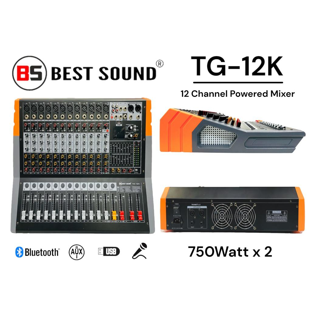 BS Best Sound Stage Audio ( 750wx2) TG-12K Professional Power Mixer USB ...