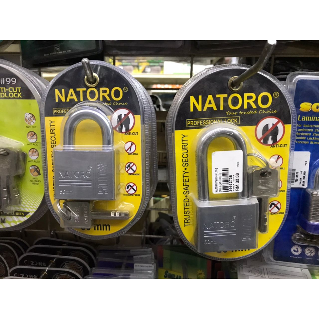 NATORO / ACTIV Anti-Cut Padlock 50mm / 40mm #99 ACTIVE PAD LOCK [SJ ...