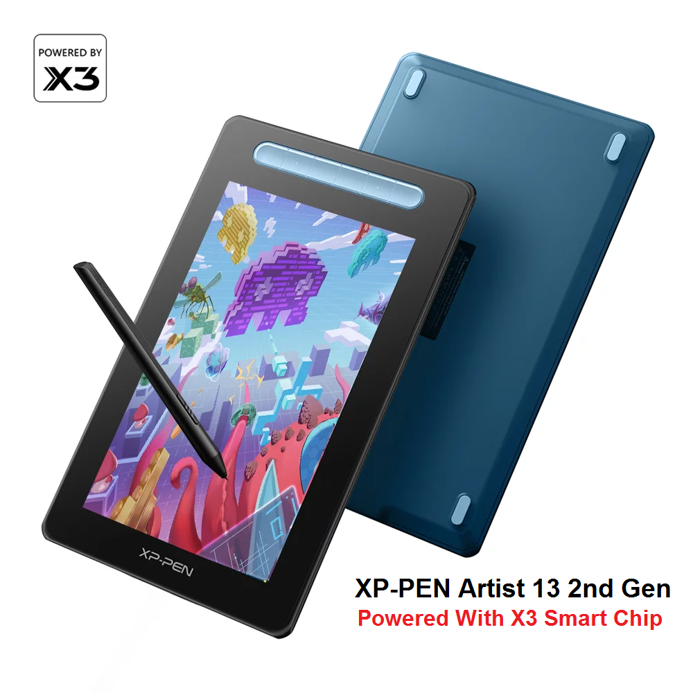 13.3" XP-PEN Artist 13 2nd Generation With X3 Smart Chip Stylus Display ...